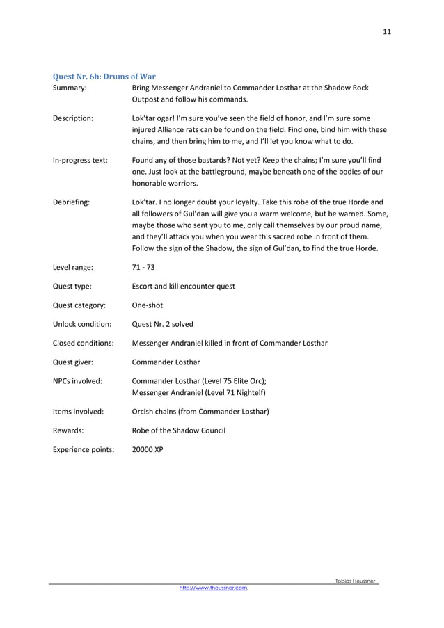 Heussner quest design sample | PDF