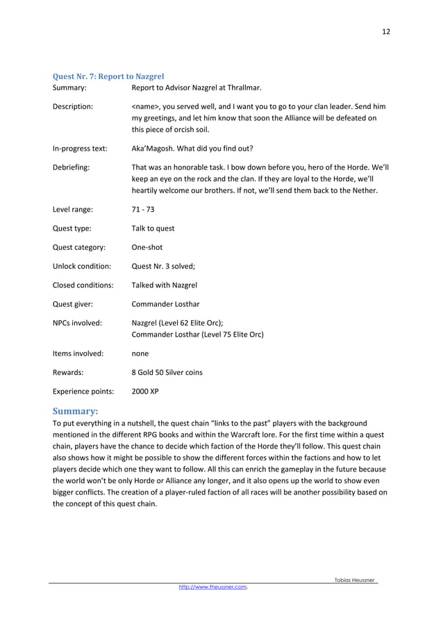 Heussner quest design sample | PDF