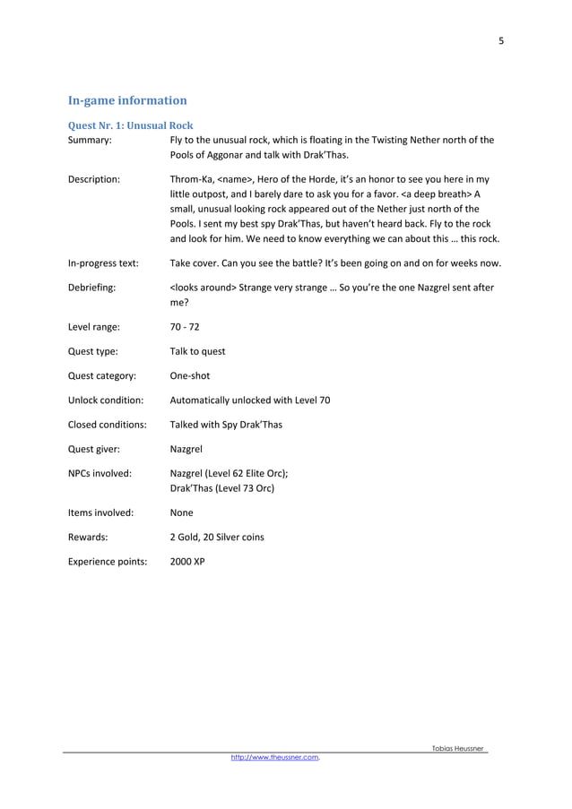 Heussner quest design sample | PDF