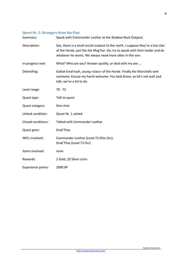 Heussner quest design sample | PDF