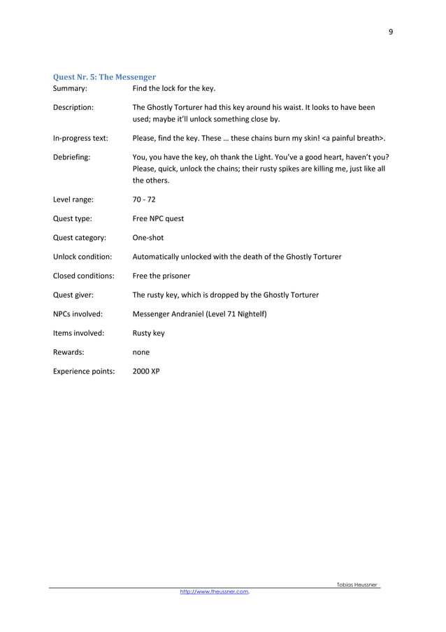 Heussner quest design sample | PDF