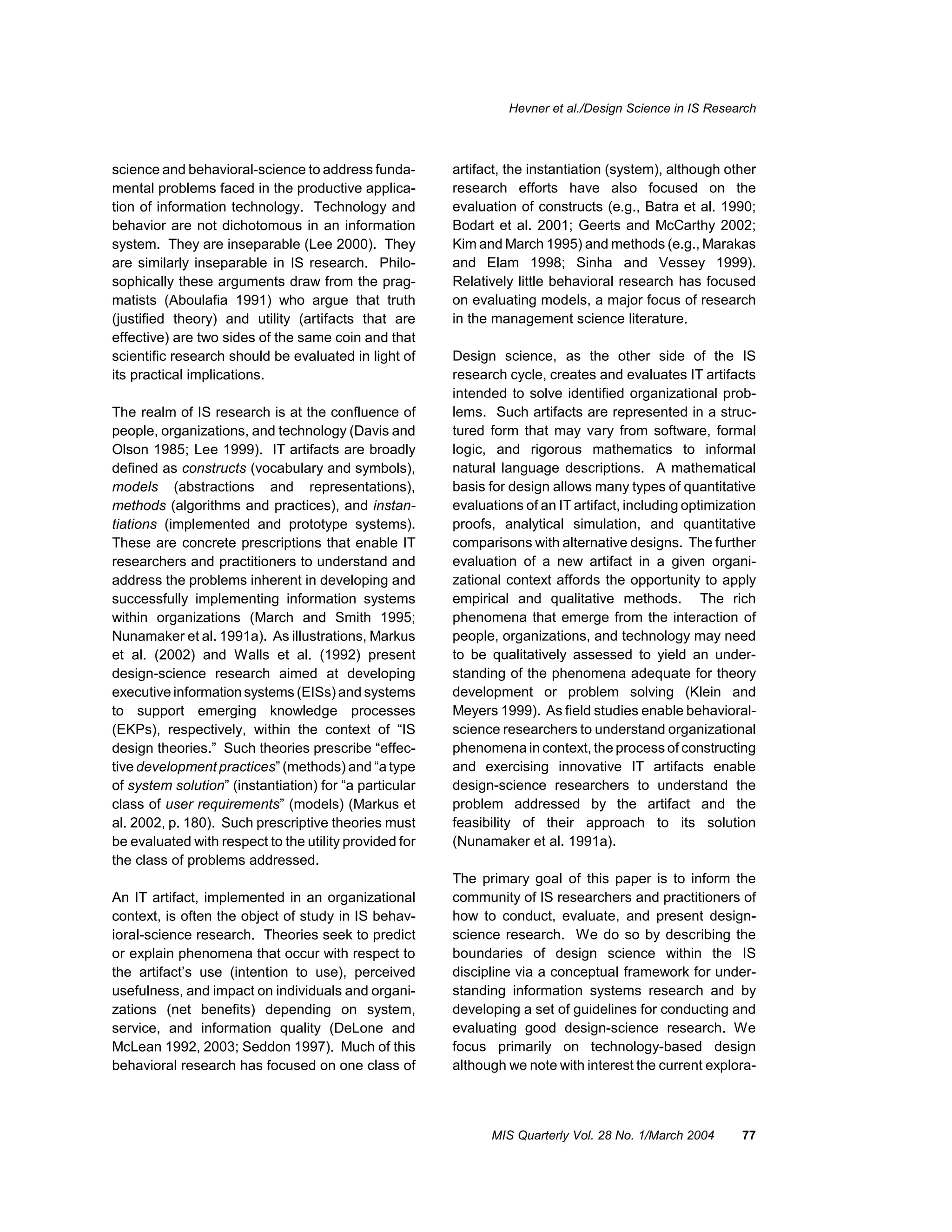 Hevner design-science | PDF