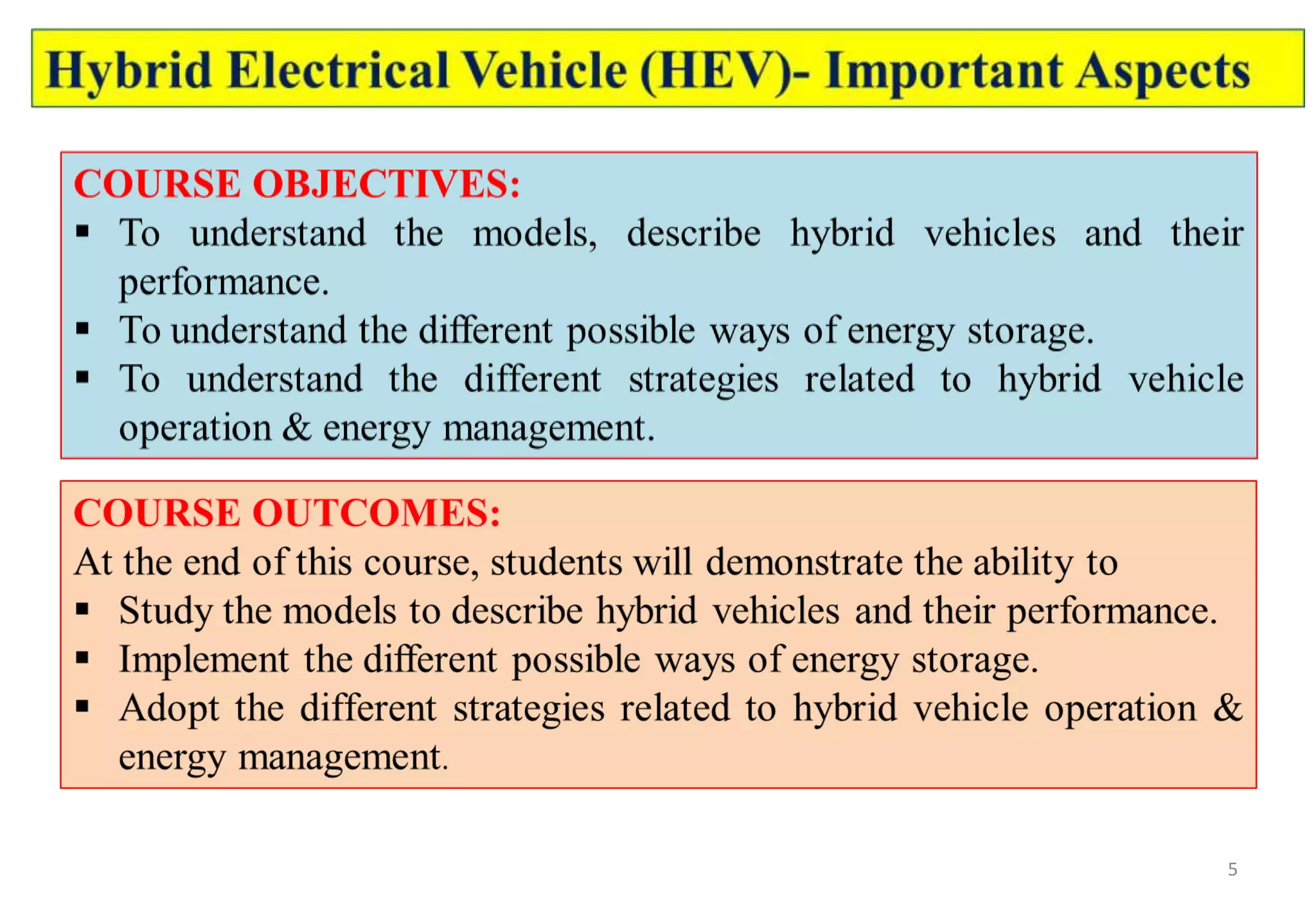 Hybrid Electric Vehicles-Introduction( Unit-1) | PDF