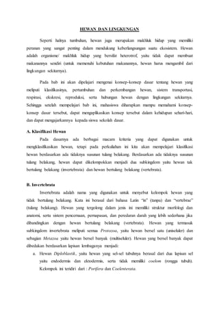 Hewan dan lingkungan | DOCX