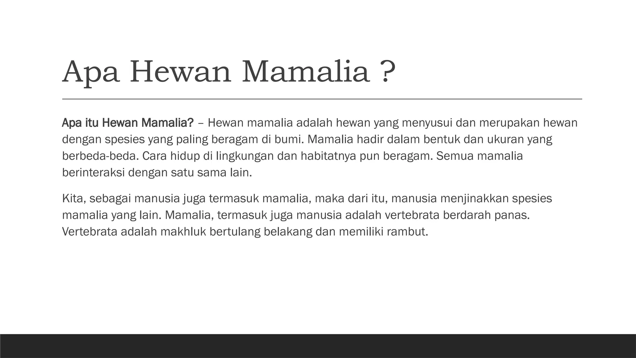 Hewan Mamalia, Pengertian jenis dan Contohnya kelas 4 SD.pptx