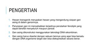 HEWAN TRANSGENIK ADAM pada hewan hasil dari peternakan sapi | PPTX
