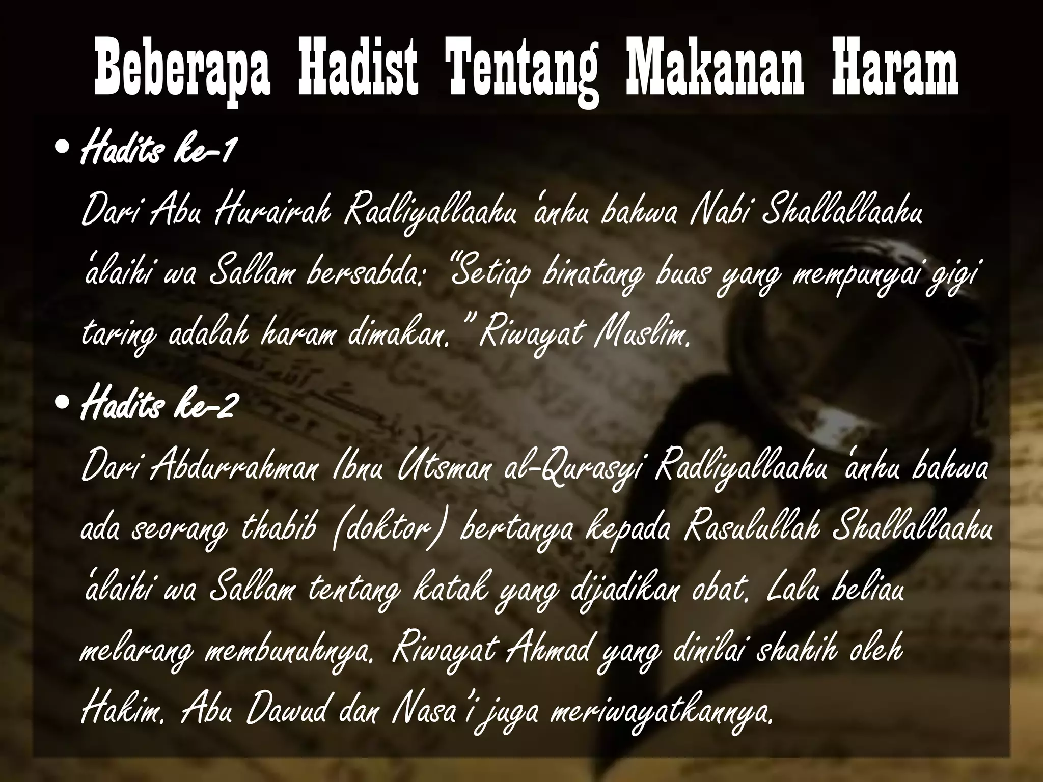 Hewan yang halal dam haram menurut islam | PPTX