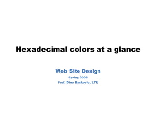 Hex Colors At A Glance | PPT