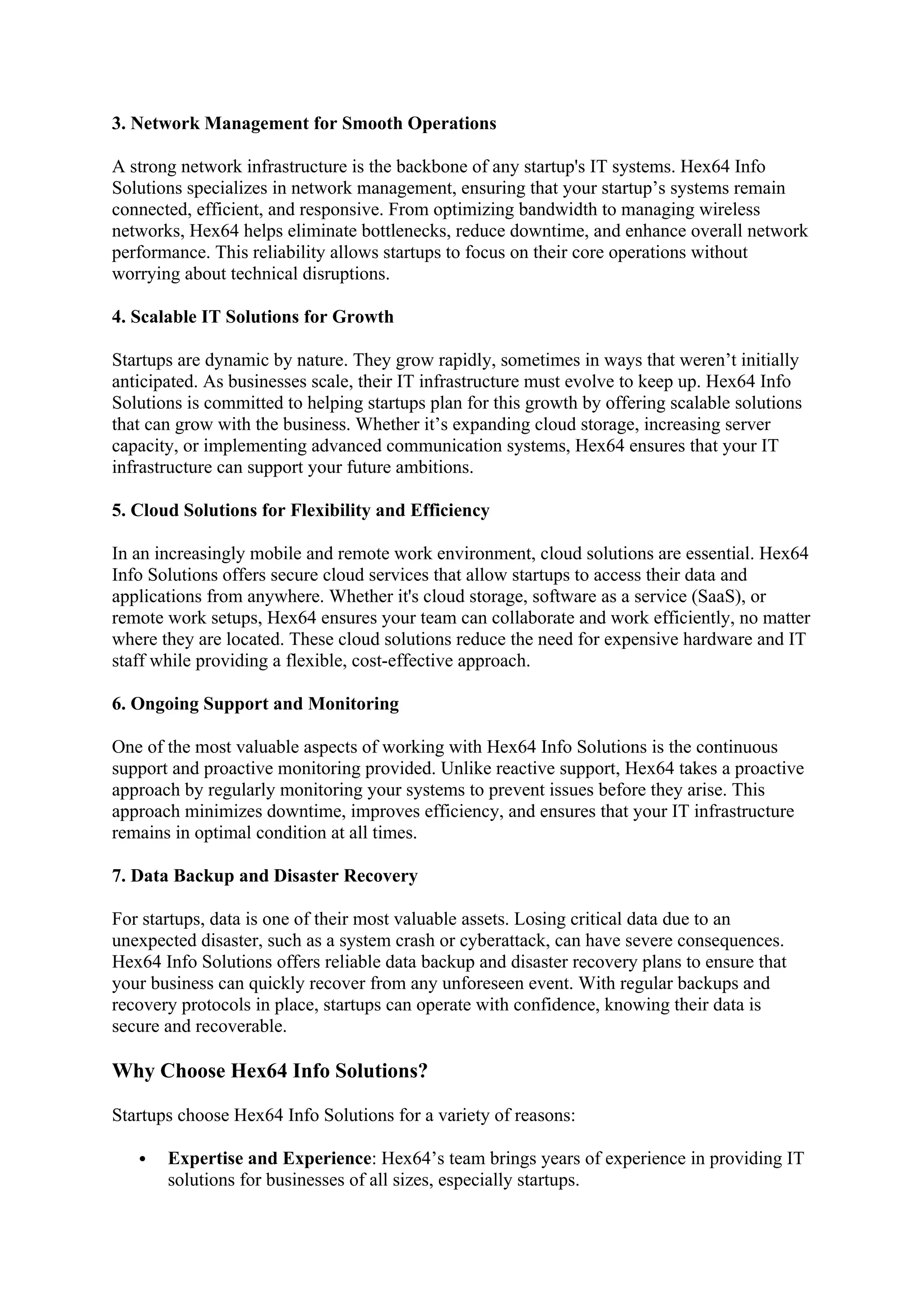 Hex64 Info Solutions: Your Startup’s IT Backbone for Seamless ...