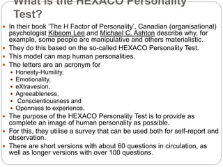 Hexaco personality test | PPTX