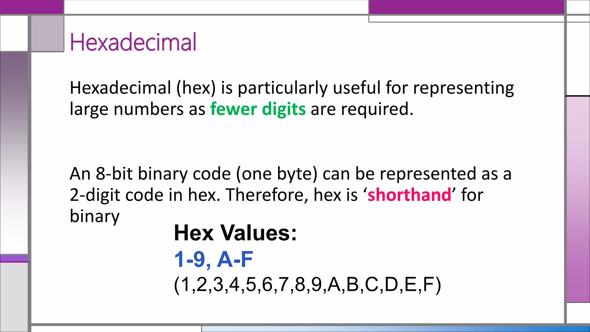 Hexadecimal (calculations And Explanations) | Pptx