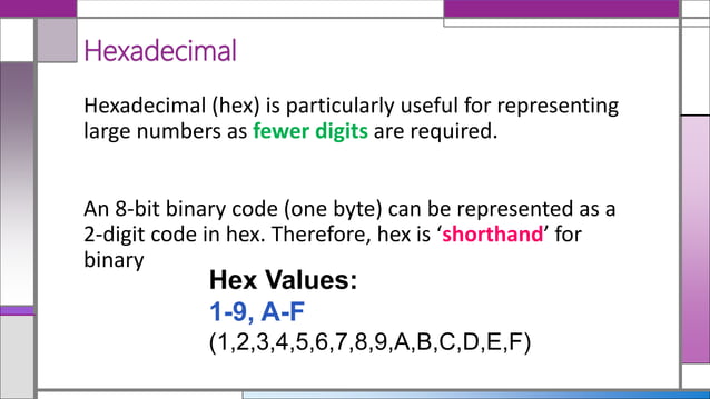 Hexadecimal (Calculations and Explanations) | PPT