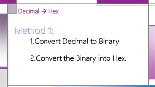 Hexadecimal (Calculations and Explanations) | PPTX