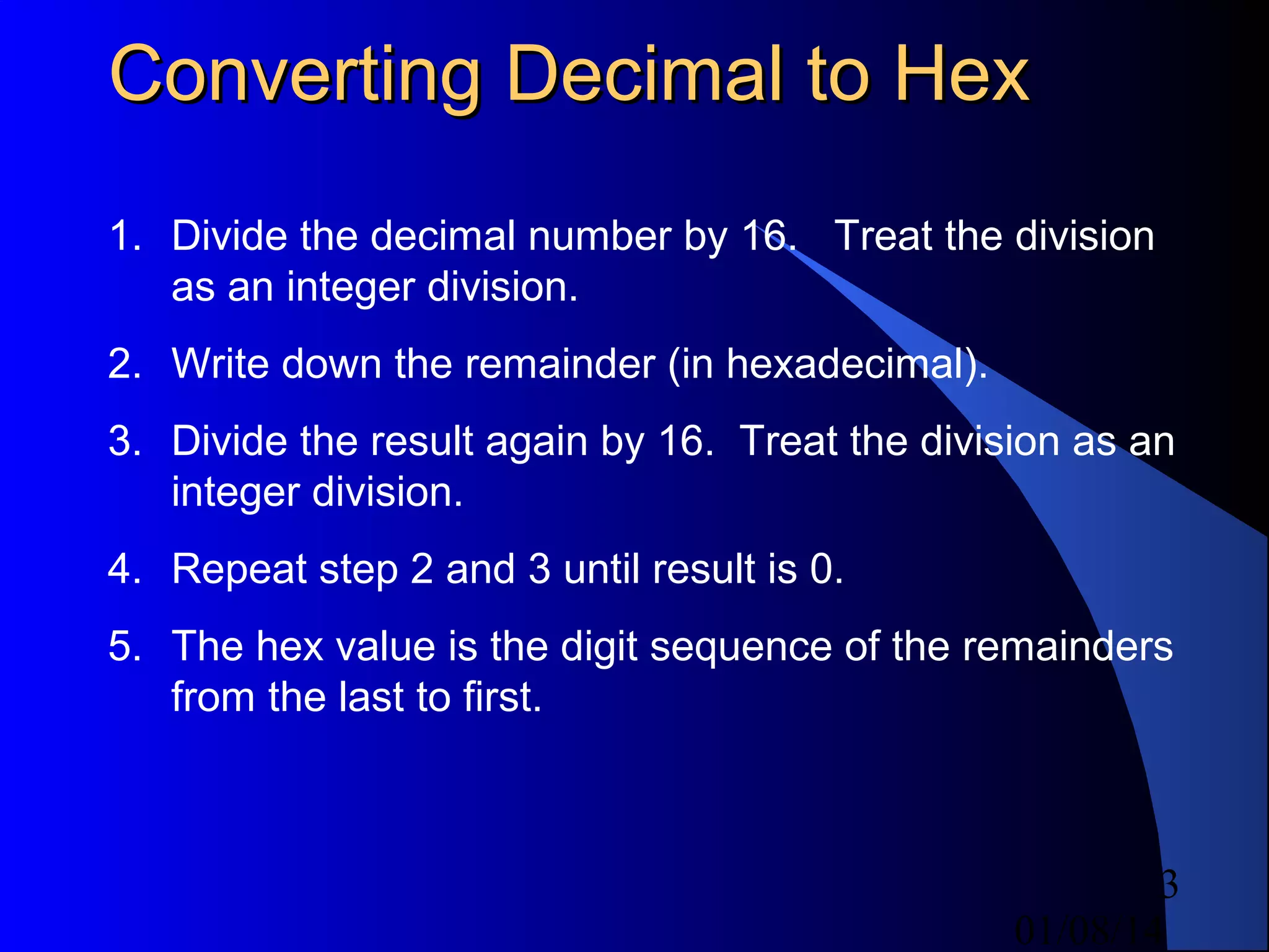 Hexadecimal numbers | PPT