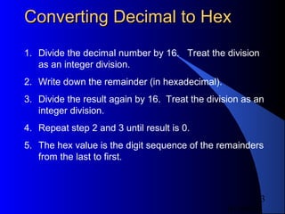 Hexadecimal numbers | PPT