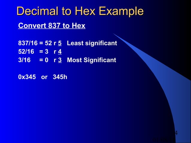 Hexadecimal numbers | PPT | Computing | Technology & Computing