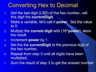 Hexadecimal numbers | PPT