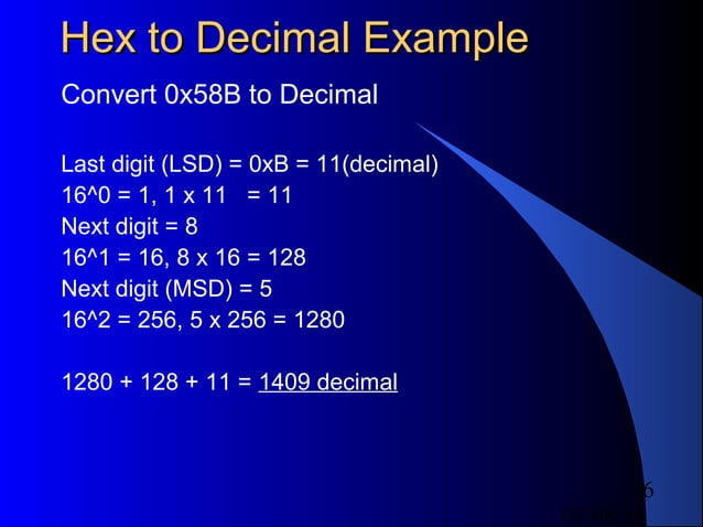 Hexadecimal numbers | PPT | Computing | Technology & Computing