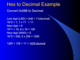 Hexadecimal numbers | PPT