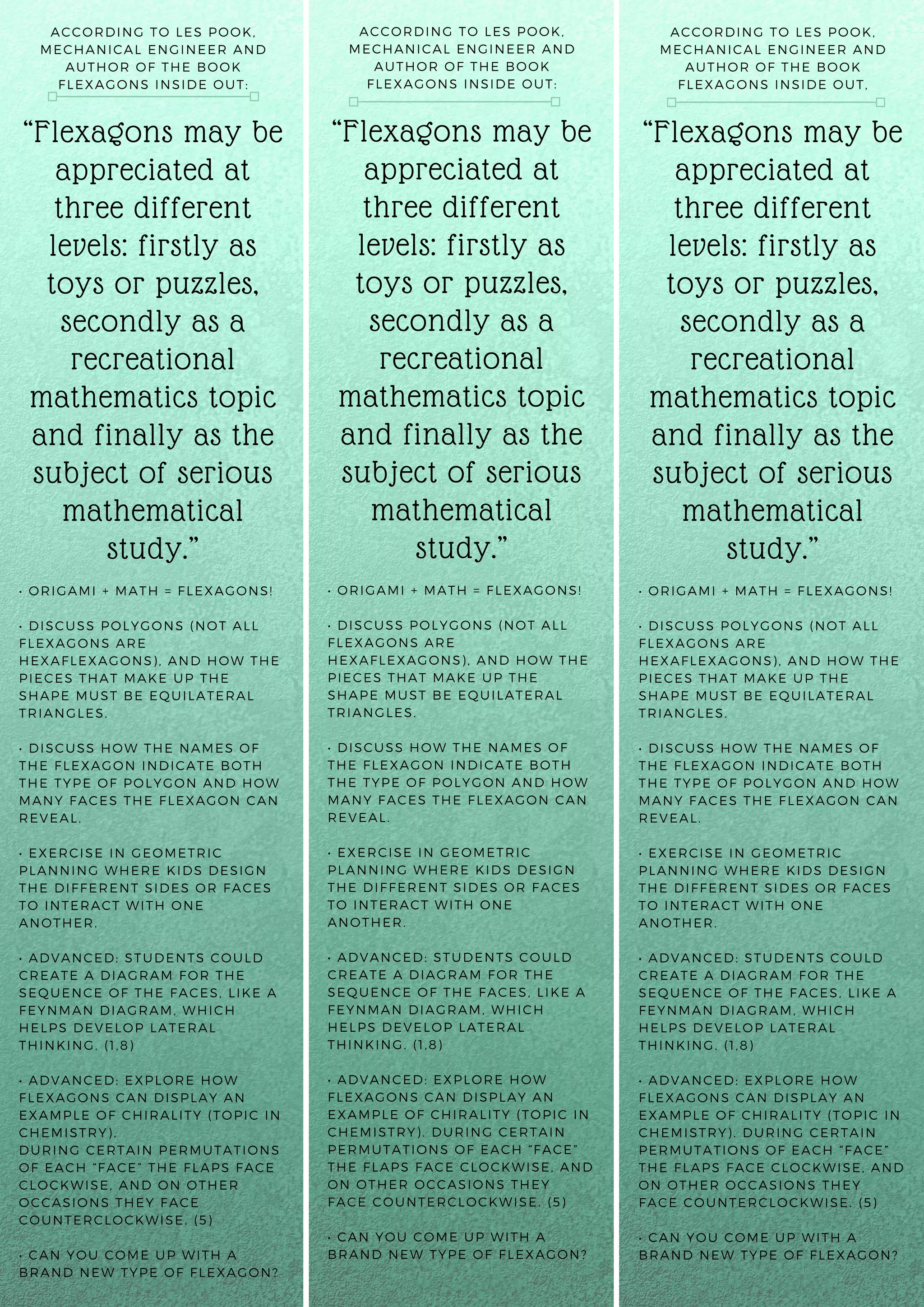 Hexaflexagon bookmarks | PDF
