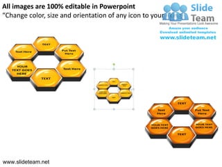 Hexagonal combs design 2 powerpoint ppt slides. | PPT