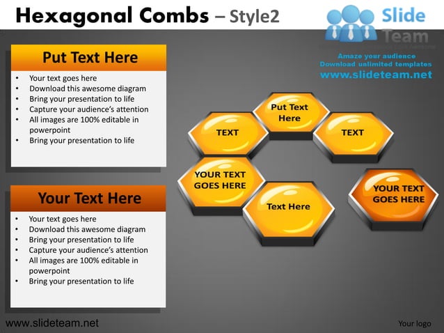 Hexagonal combs design 2 powerpoint presentation slides. | PDF ...