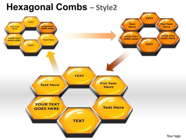 Hexagonal combs style 2 powerpoint presentation templates | PPTX ...