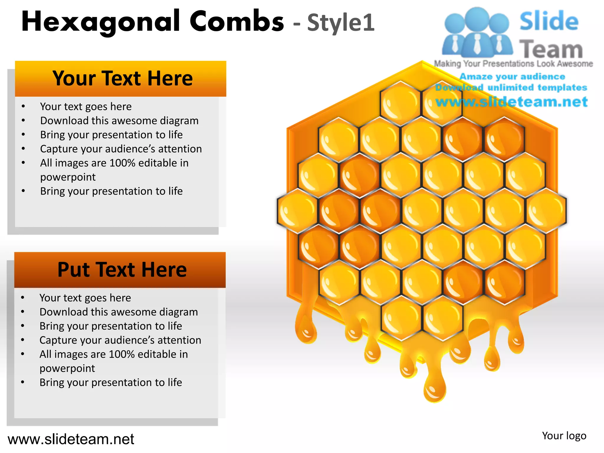 Hexagonal combs style design 1 powerpoint presentation templates. | PDF