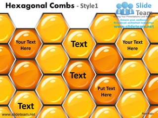 Hexagonal combs style design 1 powerpoint presentation templates. | PDF