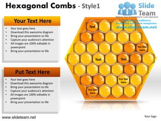 Hexagonal combs style design 1 powerpoint presentation templates. | PDF