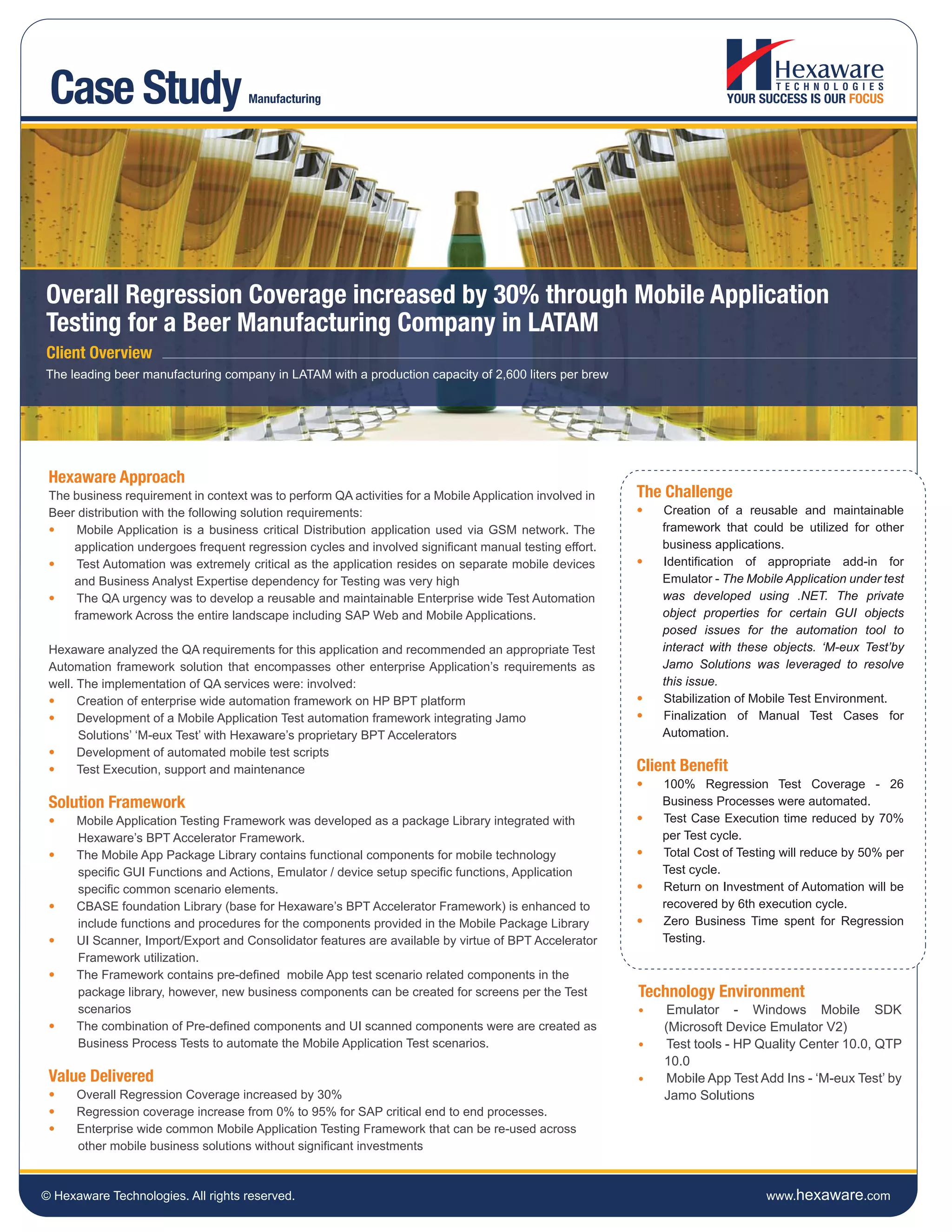 Hexaware Mobile Test Case Study | PDF