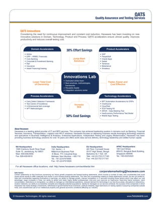 Hexaware QATS Brochure 2011 | PDF | Business | Business and Finance