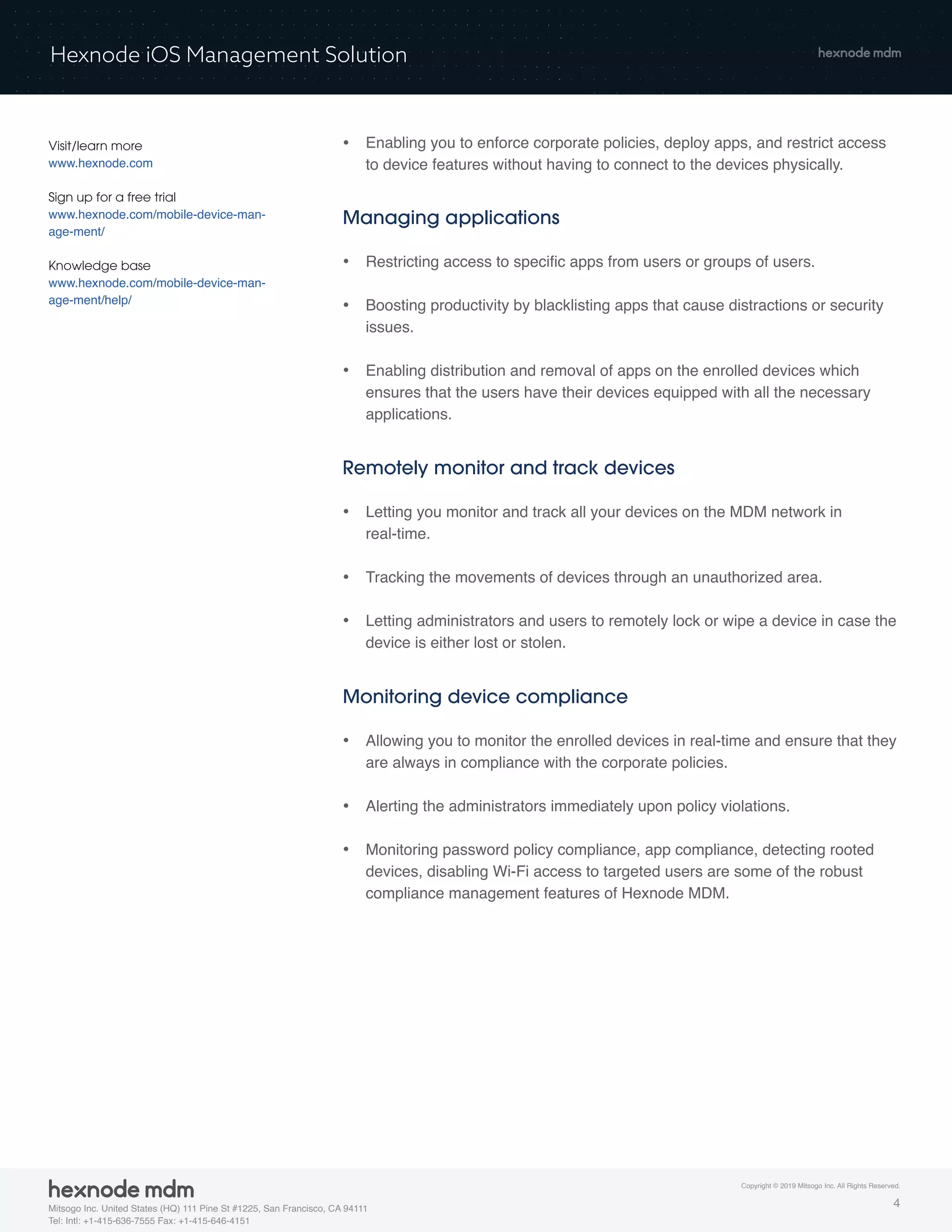 Hexnode iOS Management solution | PDF