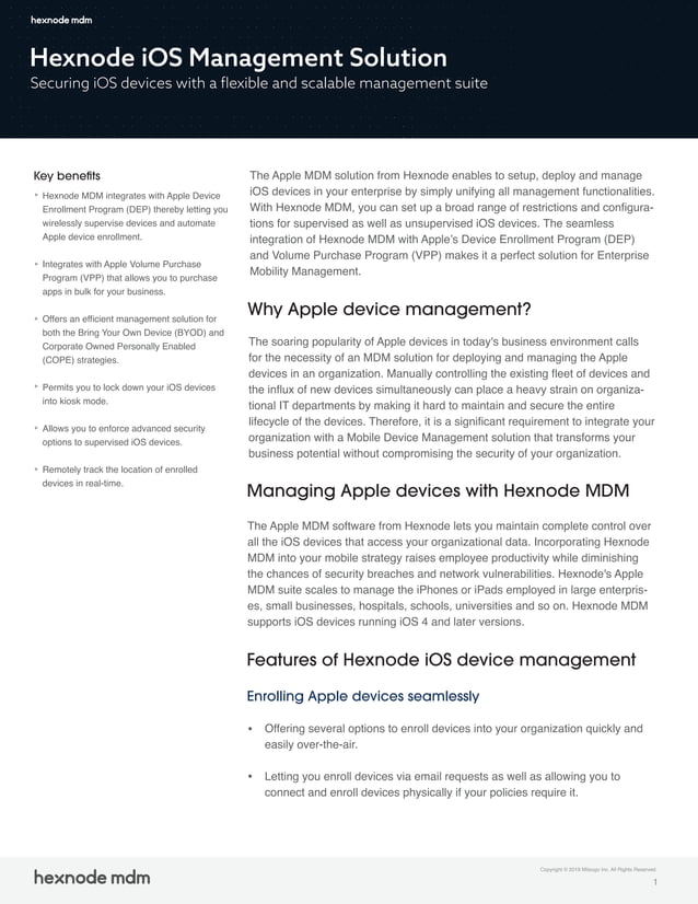 Hexnode iOS Management solution | PDF