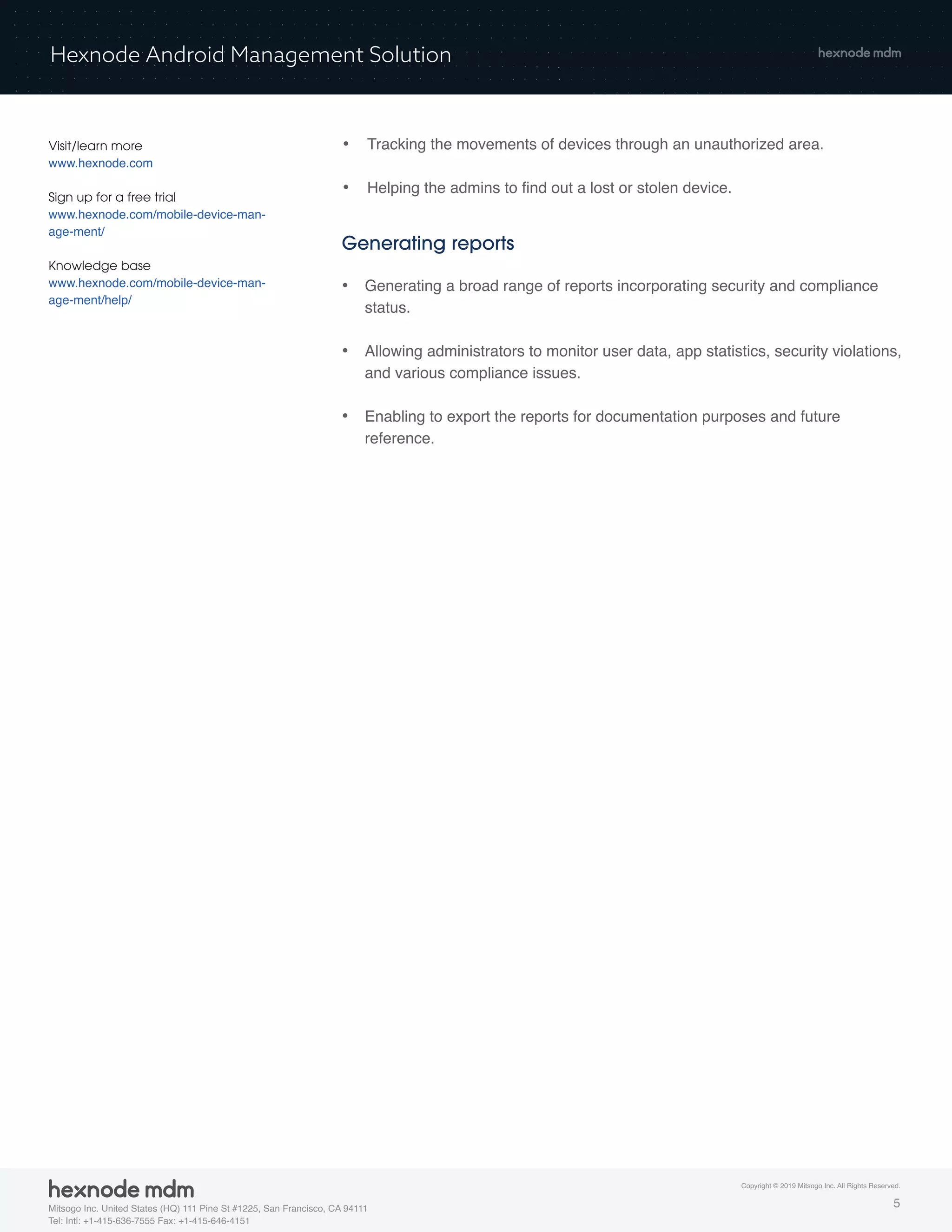 Hexnode Android Management solution | PDF