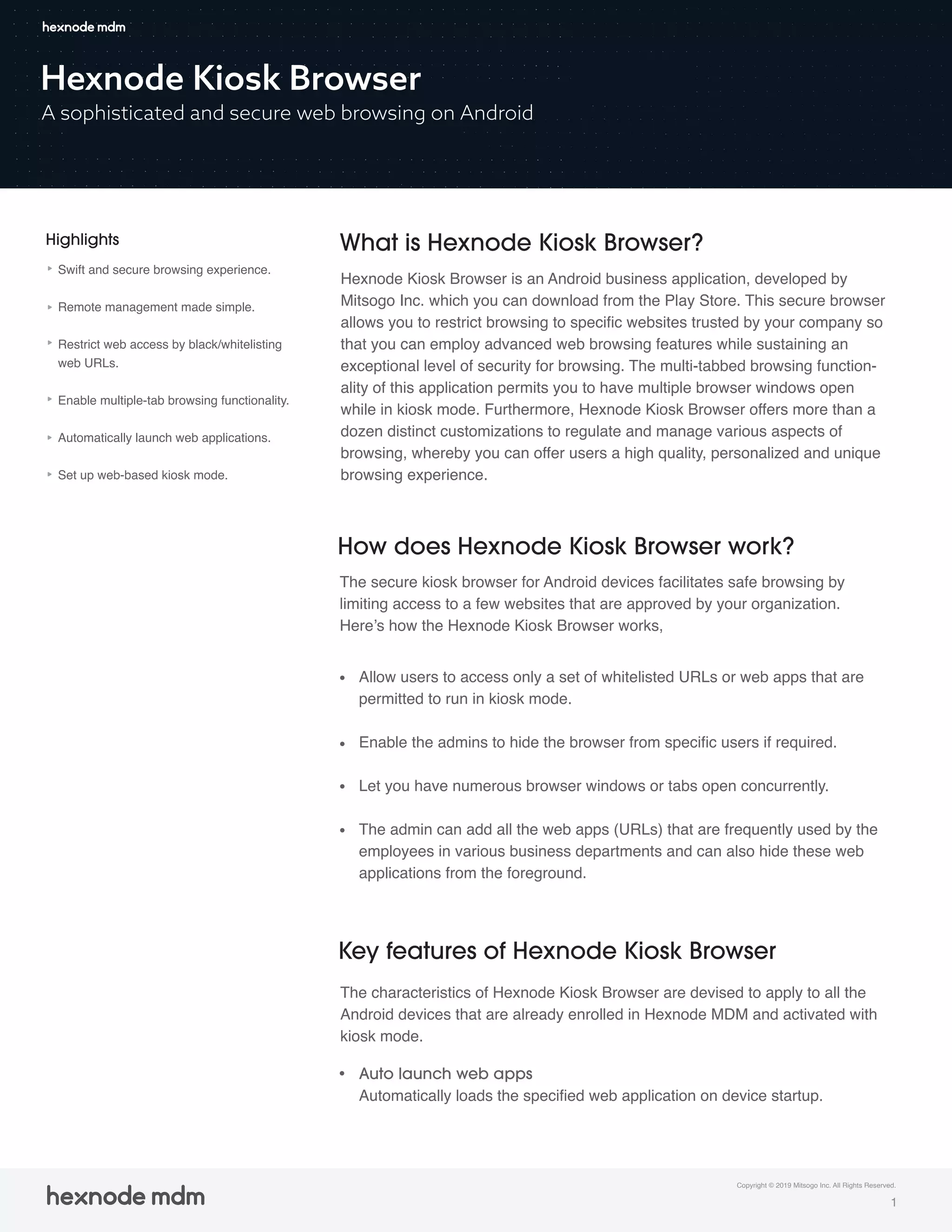 Hexnode Kiosk Browser | PDF