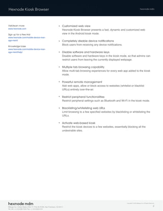 Hexnode Kiosk Browser | PDF