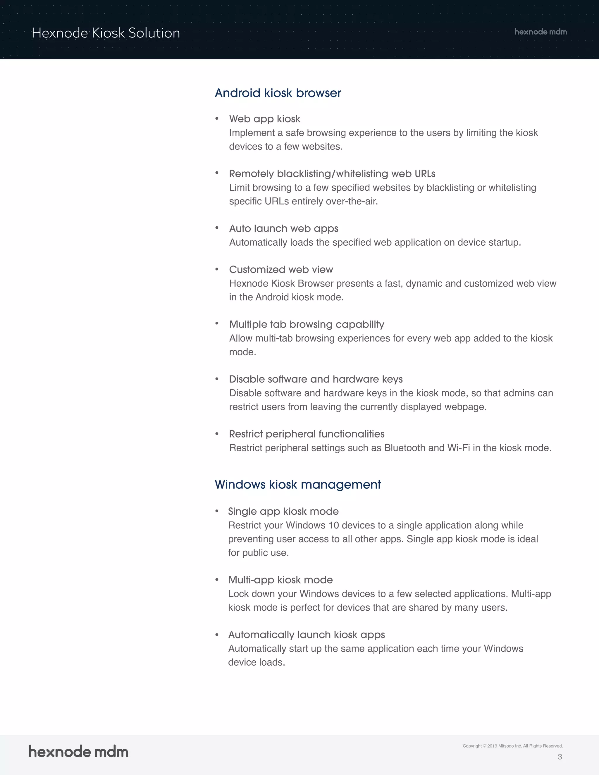 Hexnode Kiosk Solution | PDF