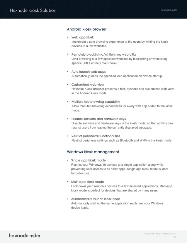 Hexnode Kiosk Solution | PDF | Operating Systems | Computer Software and Applications