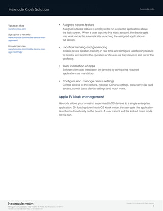 Hexnode Kiosk Solution | PDF