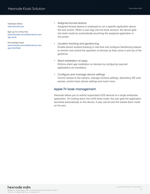 Hexnode Kiosk Solution | PDF | Operating Systems | Computer Software and Applications