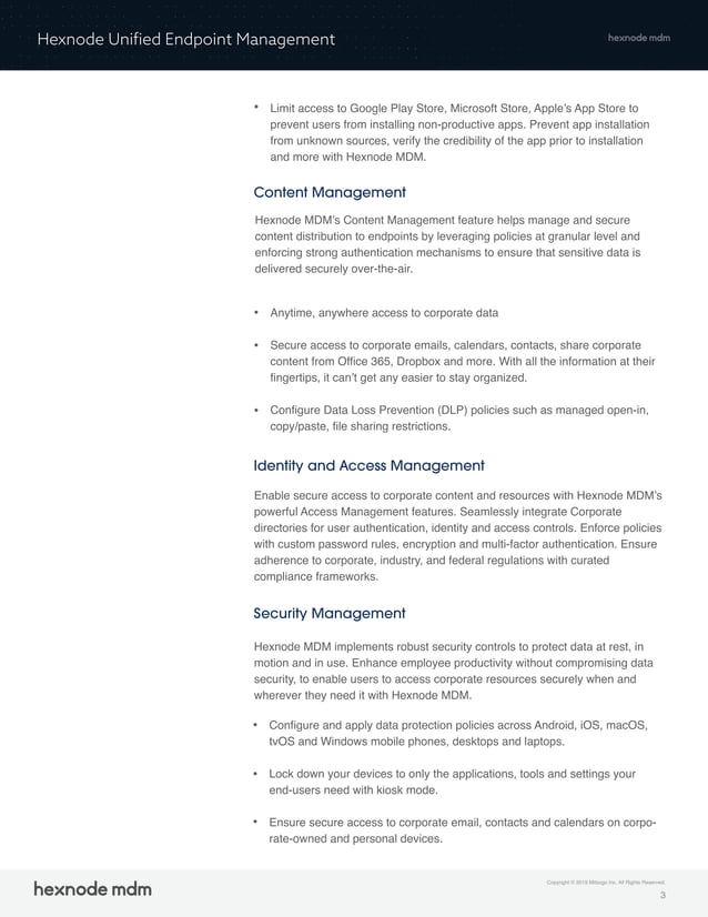 Hexnode Unified Endpoint Management | PDF | Computing | Technology & Computing