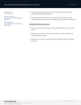 Hexnode Windows Management solution | PDF
