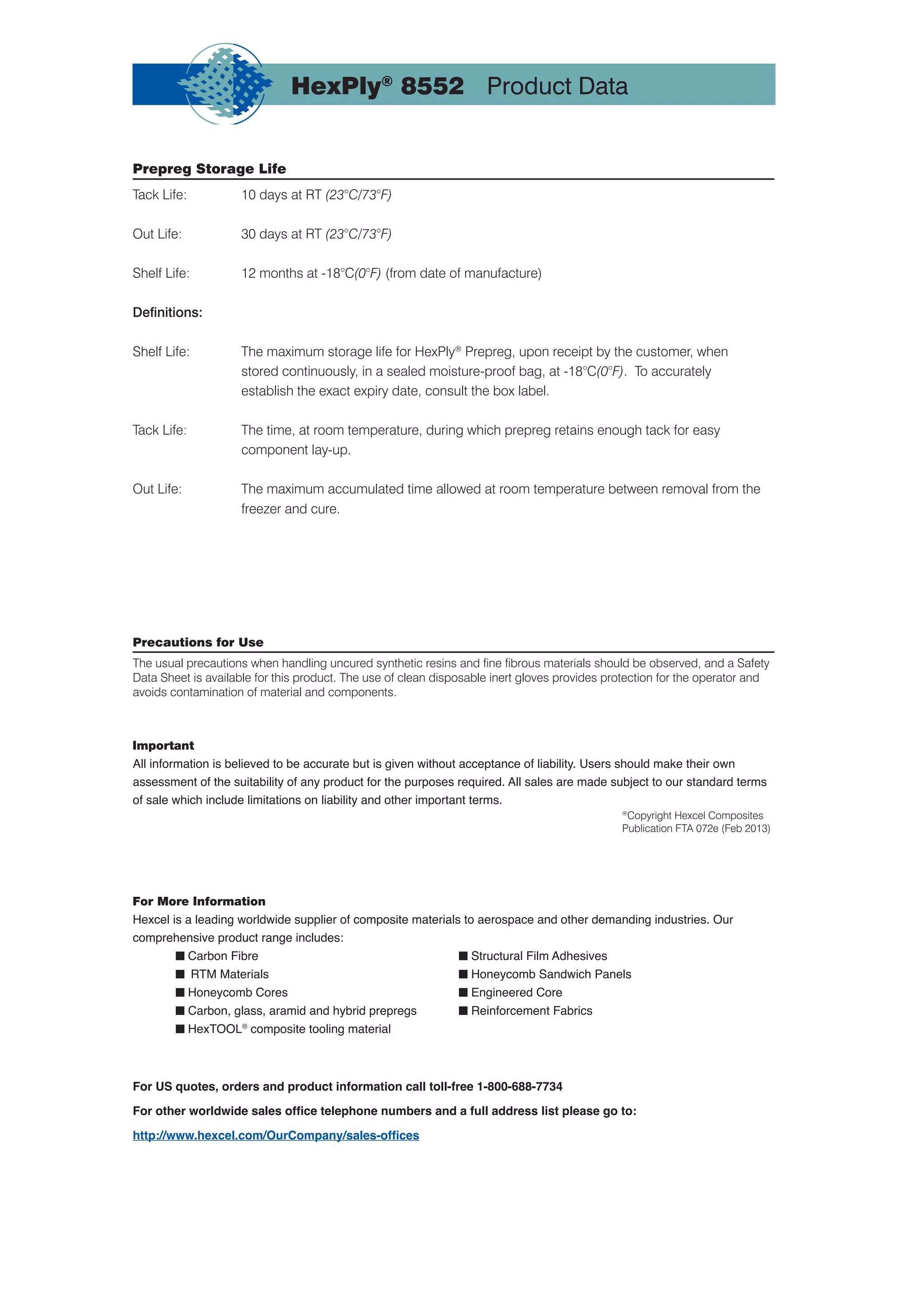 Hexply 8552 datasheet | PDF