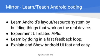 DroidCon TLV 2015 - Hey android, mirror mirror all day long | PDF