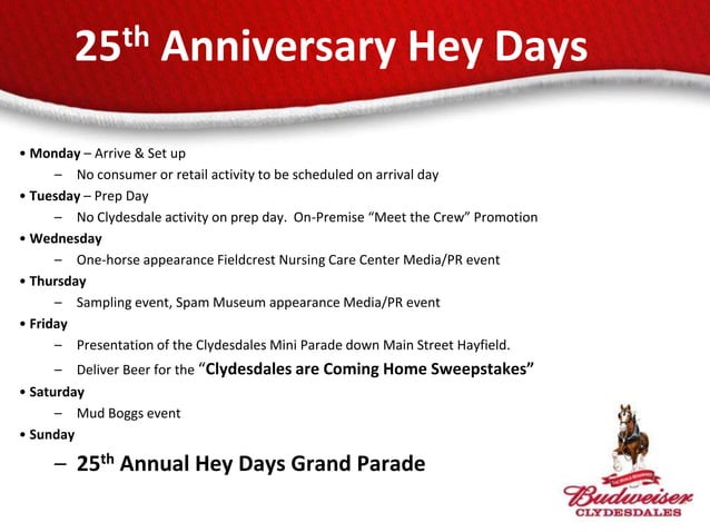 Hey days hayfieldmn | PPTX | National & Civic Holidays | Holidays