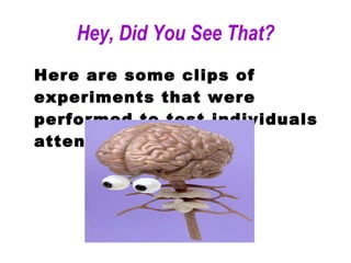 Hey, did you see that | PPT | Brain and Nervous System Disorders | Diseases and Conditions