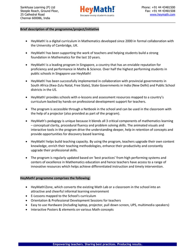 Hey math | PDF | Education industry | Industries