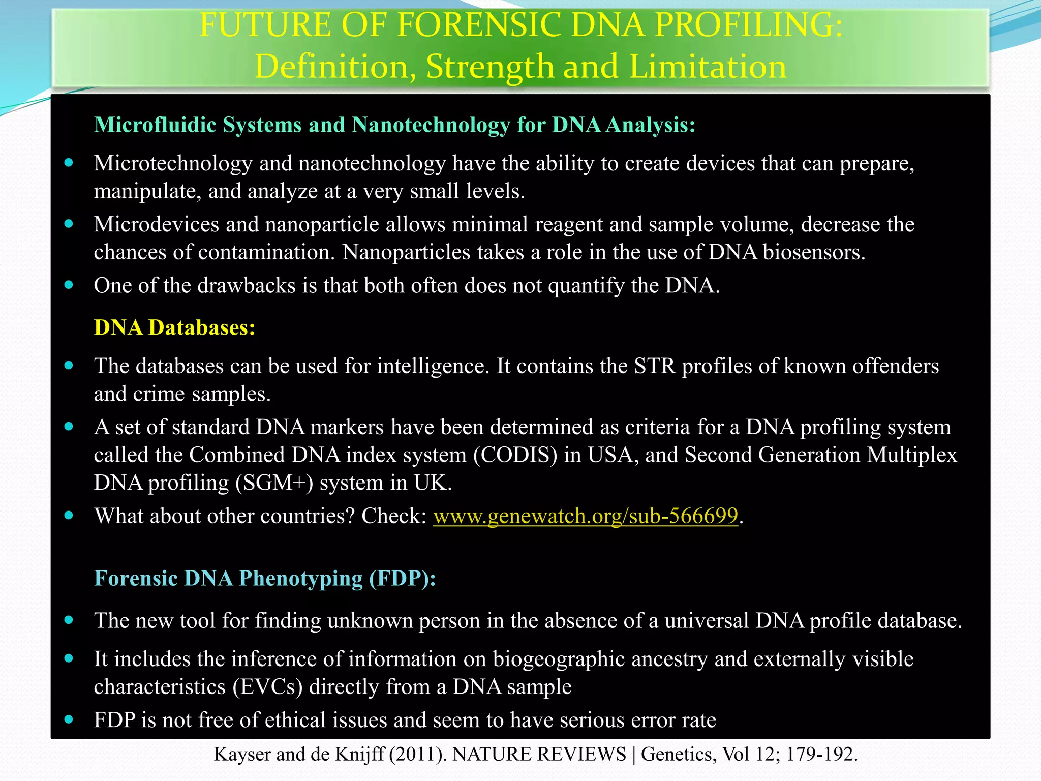 FORENSIC DNA PROFILING: Strengths and Limitations | PPTX | Genetics ...