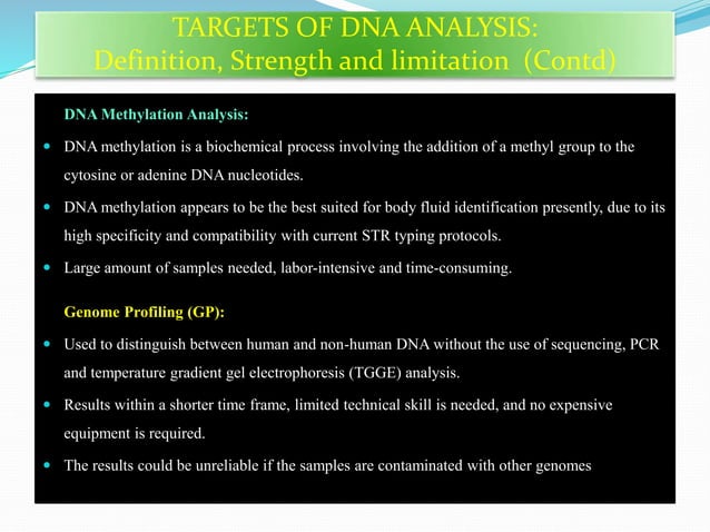 FORENSIC DNA PROFILING: Strengths and Limitations | PPT